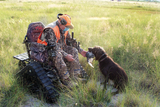 Ellery Worthen and his Pudelpointer Ullur.